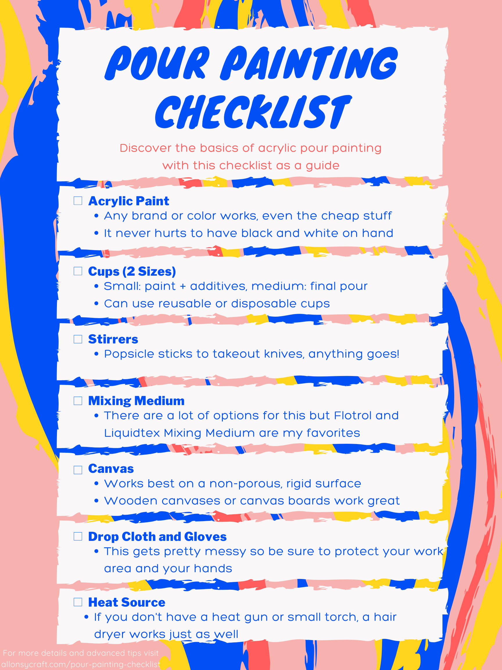 Pour Painting Checklist – Allons-y Craft!